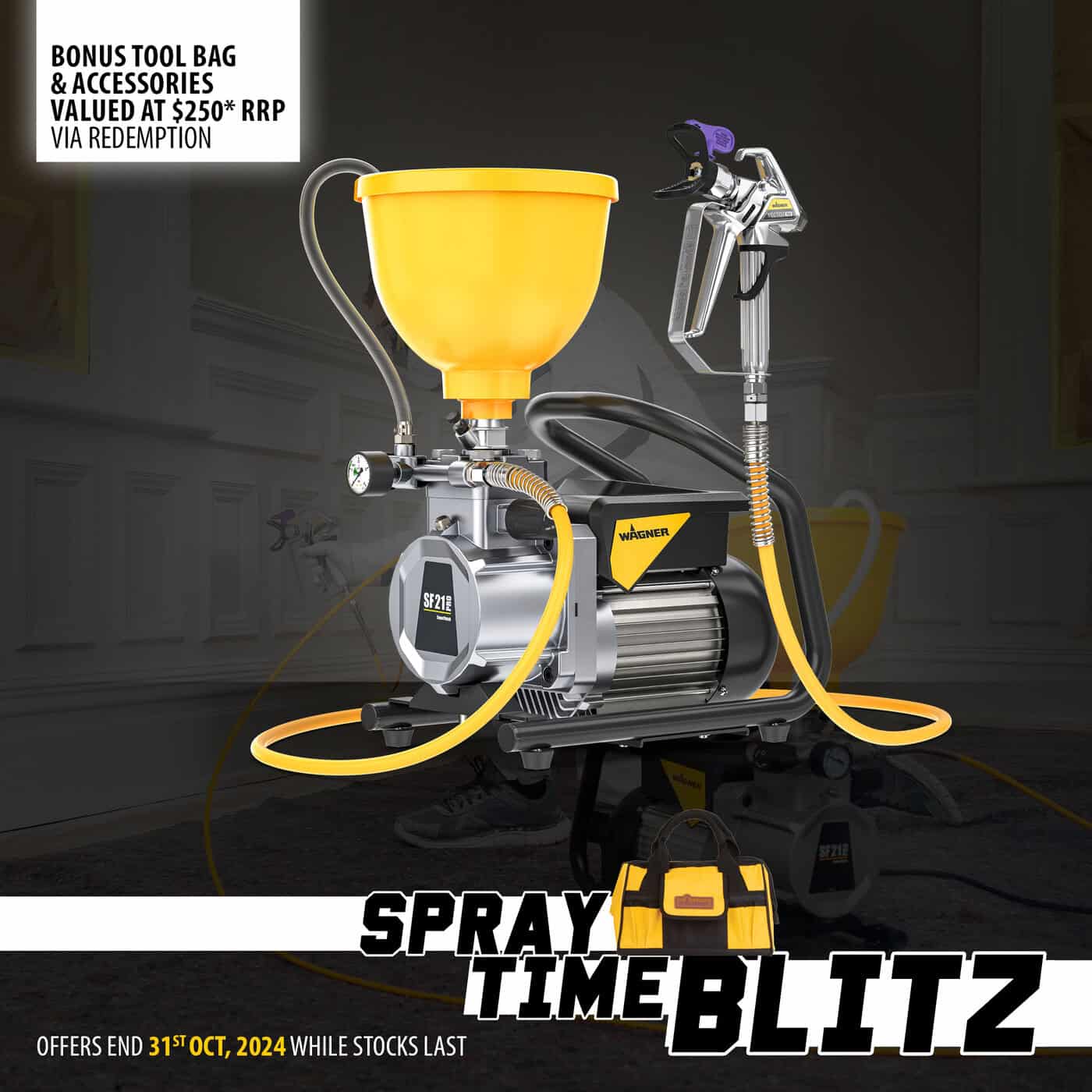 SuperFinish SF21 Pro 3.7L Hopper | Airless Diaphragm Sprayer